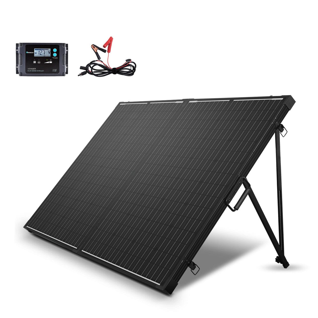 Renogy 200 Watt 12 Volt Monocrystalline Foldable Solar Suitcase with C ...