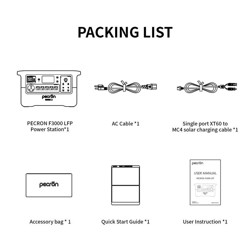 Pecron F3000 LFP Portable Power Station | 3,600W Inverter, 3,072Wh LiFePO4 - ShopSolar: Complete ...