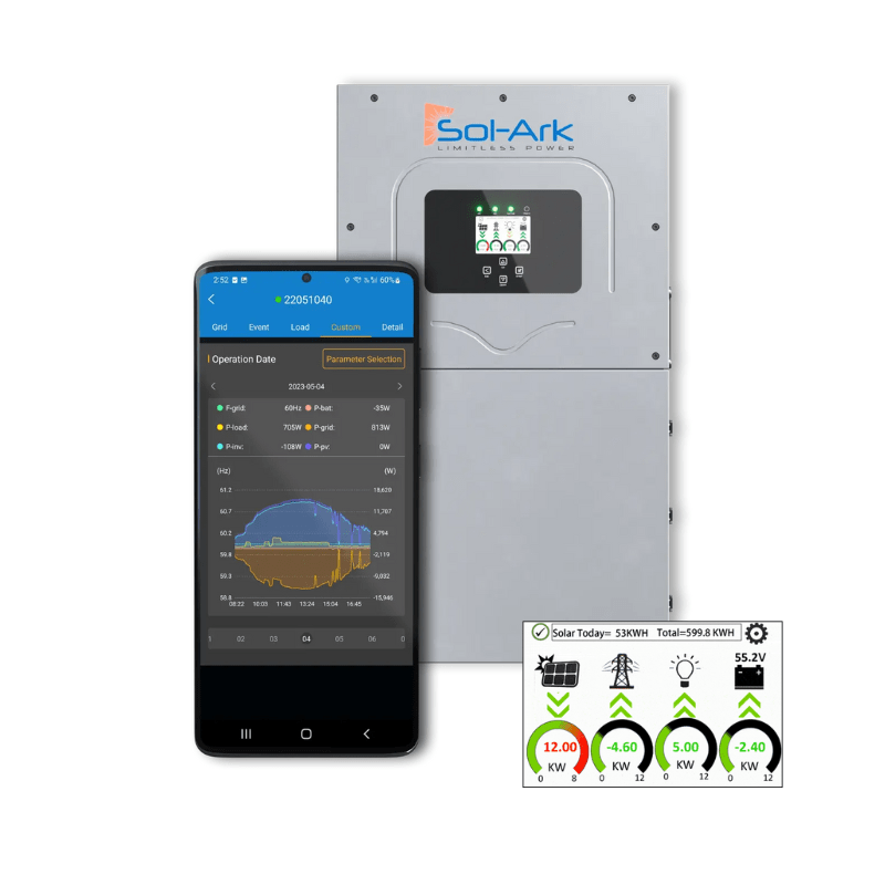 Sol-Ark 18K-2P Hybrid Inverter | 18kW / 36kW Surge | 48V | UL Certified ...