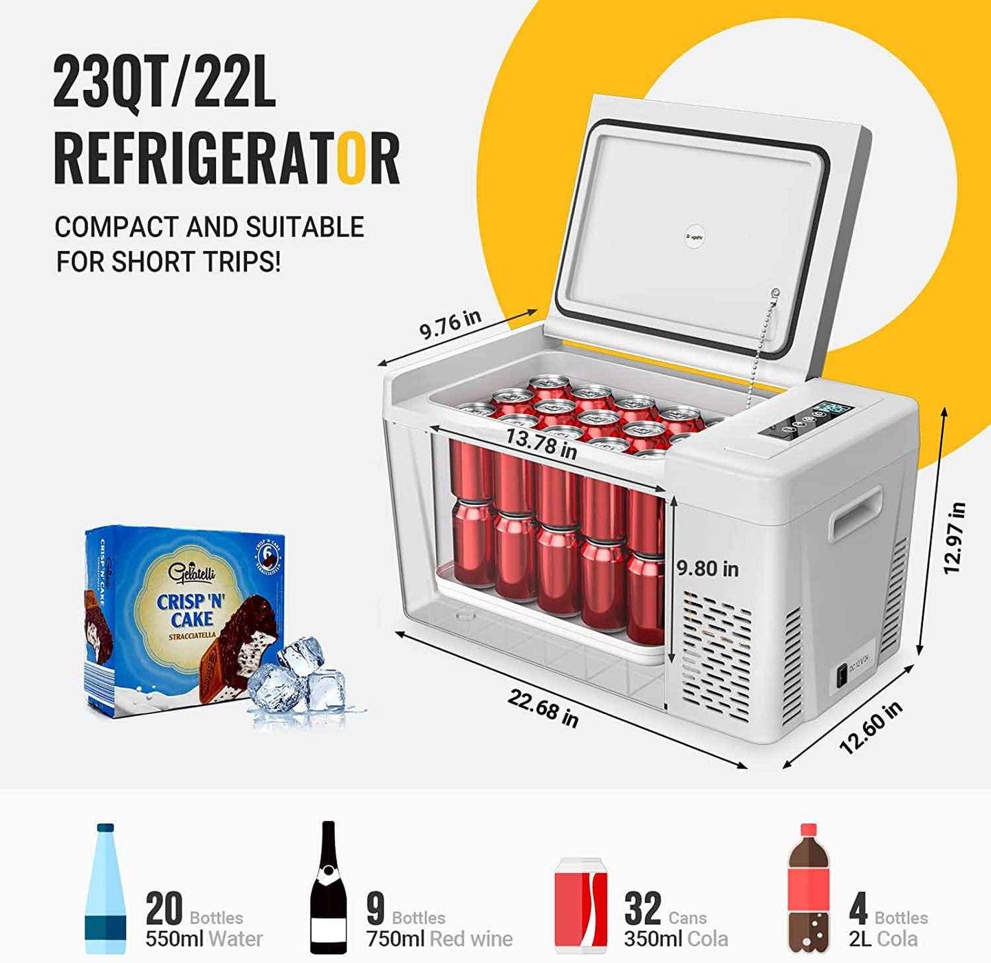 Bouge RV 12V 23 Quart Portable Fridge For Travel - ShopSolar.com