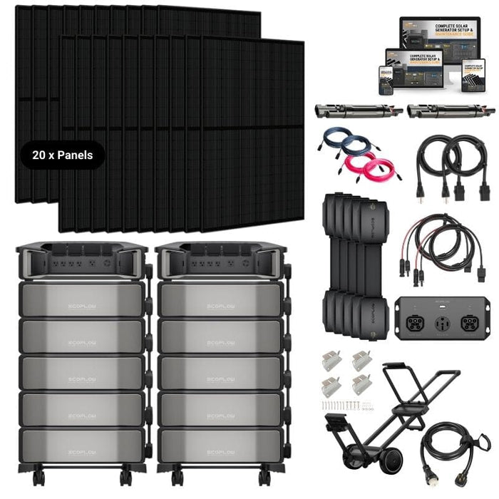 Dual EcoFlow DELTA PRO [ULTRA] Platinum Solar Kits - 7.2kw-14.4kw Outp ...