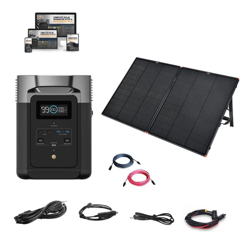 EcoFlow DELTA [2] Solar Kits - 1,800W / 1,024wH Portable Solar Power S ...