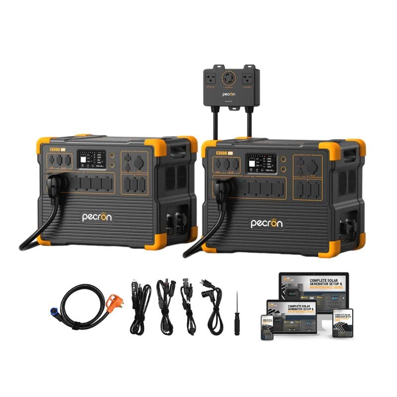 Pecron E3600 LFP 120V/240V Solar Kits - 7,200W Portable Power Station ...