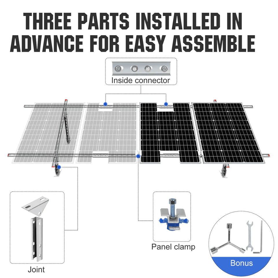 Adjustable Multi-Piece Solar Panel Mounting Brackets | 1-4 Solar Panel ...