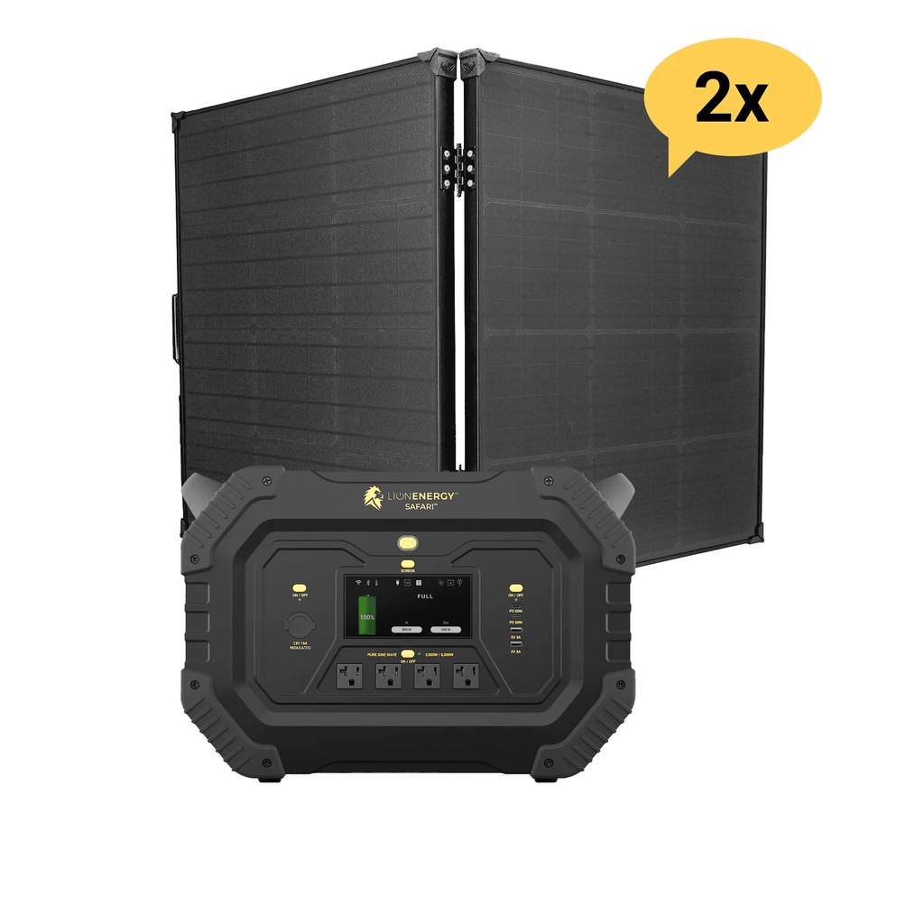 Lion Energy Safari 3,000W / 1,612wH Portable Power Station + Choose Yo ...
