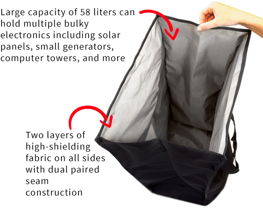T10 EMP Shield Faraday Bag For Portable Solar Generators & Electronics ...